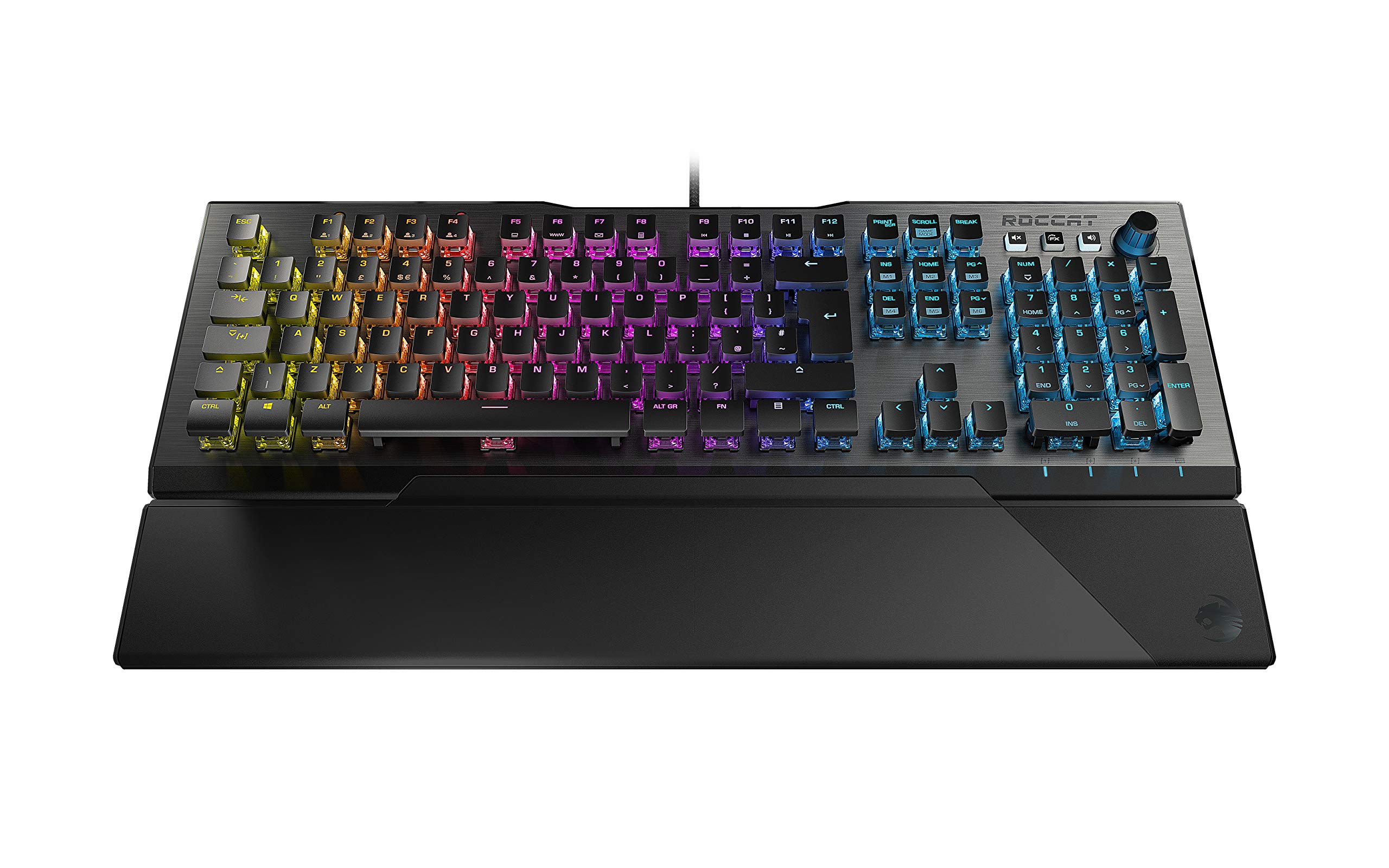 ROCCAT Vulcan 120 - Mechanical RGB Gaming Keyboard, AIMO LED Per-Key lighting, ROCCAT Titan switches, durable design (aluminum top plate), multimedia wheel, detachable wrist rest