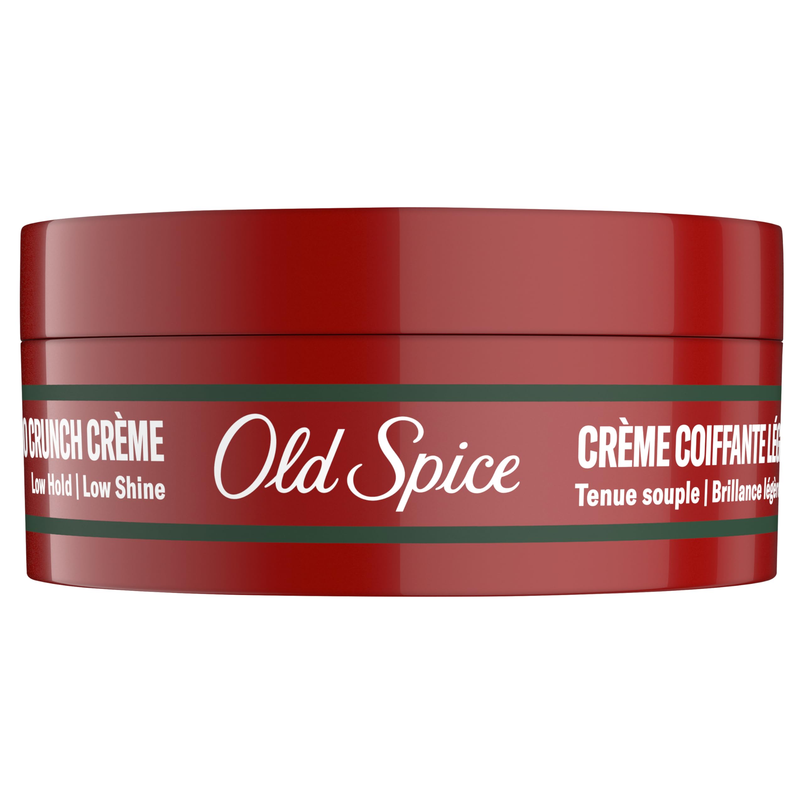 Old Spice No Crunch Crème, Hair Styling Crème for Men, Low Hold with Low Shine, 2.22 oz