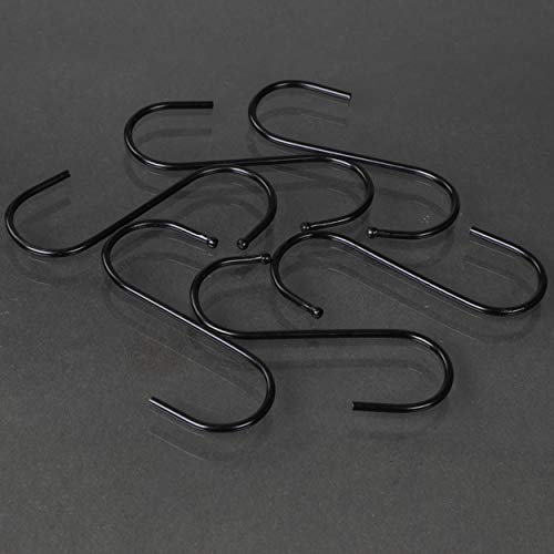 Remzly 30 Pack S Hooks for Hanging 3.5 Inch | Heavy Duty Carbon Steel Hangers for Kitchen Utensils, Plants, Pot, Pan, Cups, Towels β Black