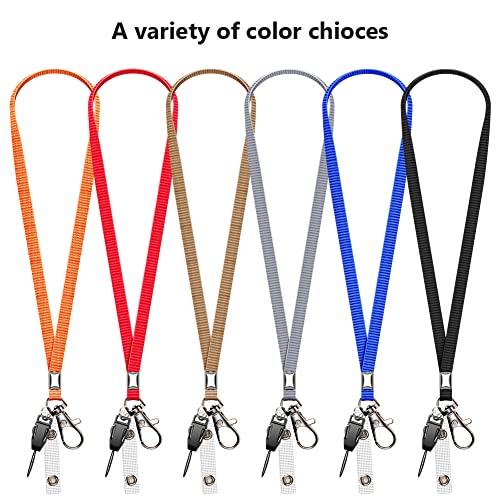 3 Pack Neck Lanyard with ID Badge Holder, Office Strap Lanyards, Stainless Metal Swivel Hook for Name Tag, Badge Holders, Keychains, Card, Black