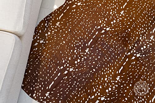 Deer Print Genuine Cowhide Rug 6 x 7 ft. 180 x 220 cm