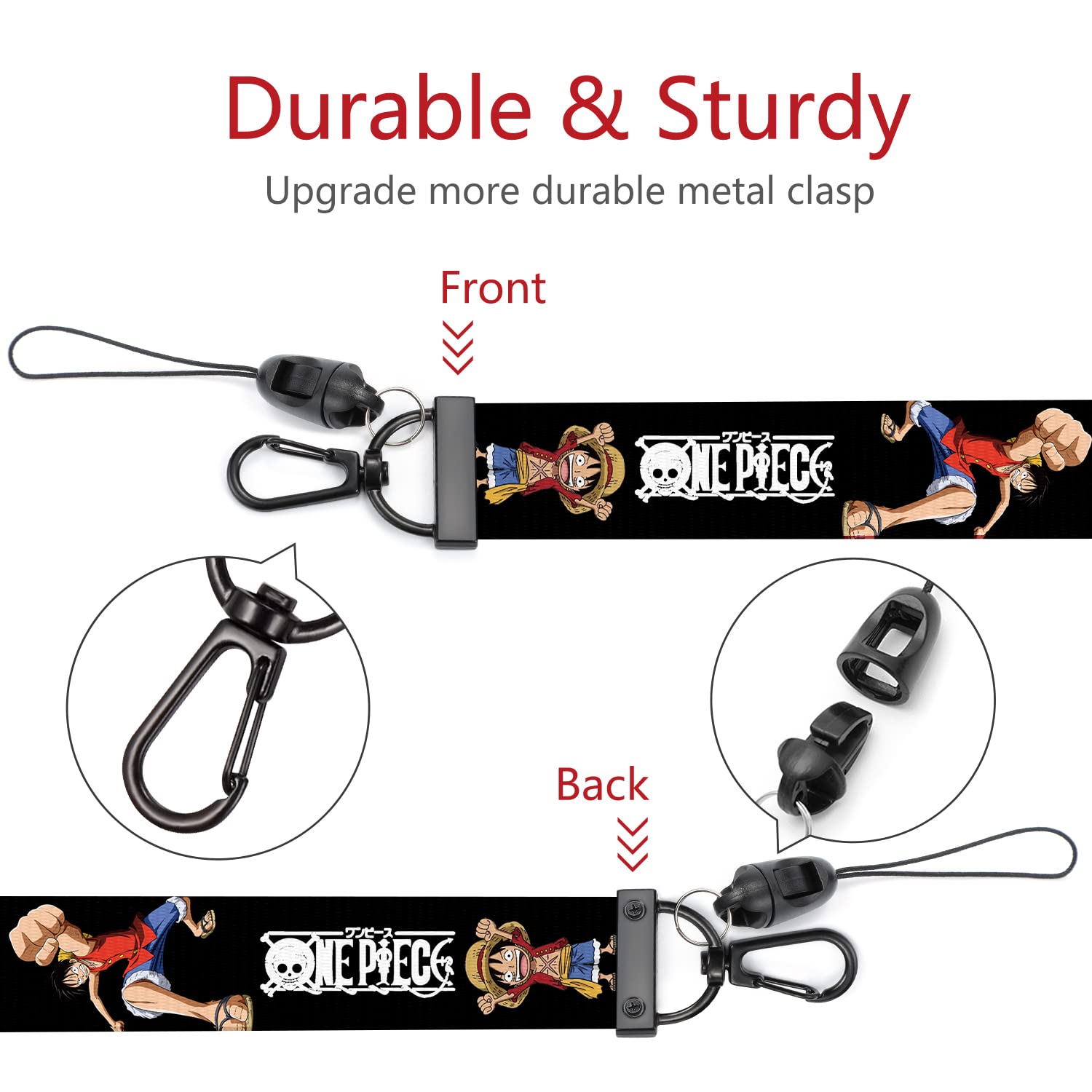 3 Pack Neck Lanyard with ID Badge Holder for Keys Key Chain Card Funny Cool Anime Lanyards for Women Men Guys Girl Boys Kids Gift GS414