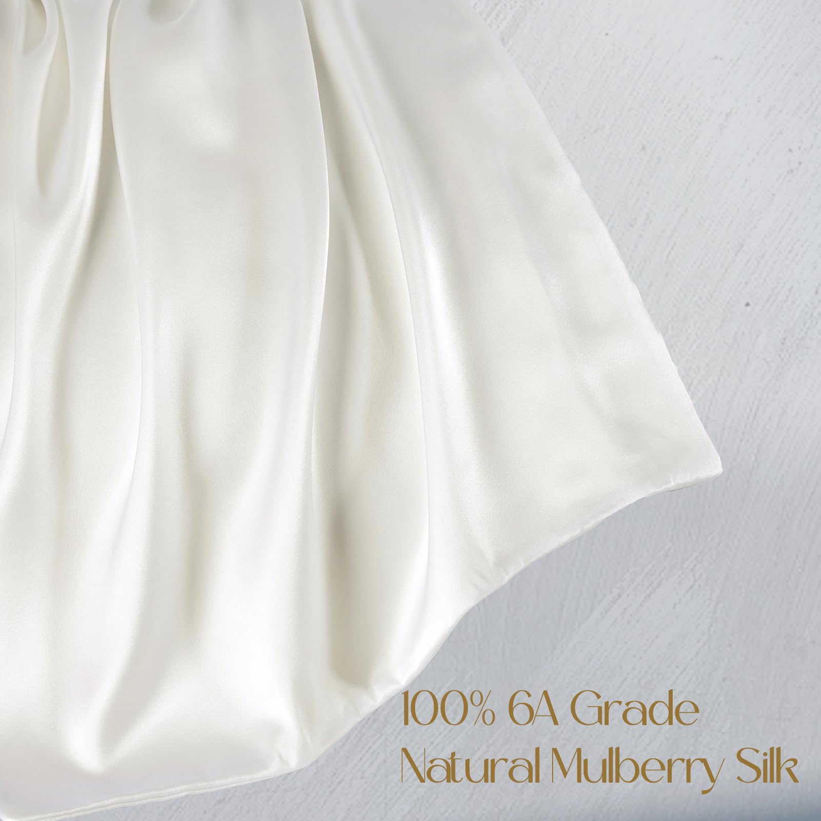 ZIMASILK 100% Pure Mulberry Silk Pillowcase for Hair and Skin Health,Soft and Smooth,Both Sides Premium Grade 6A Silk,600 Thread Count,with Hidden Zipper,1pc(Toddler 13''x18'',Ivory)
