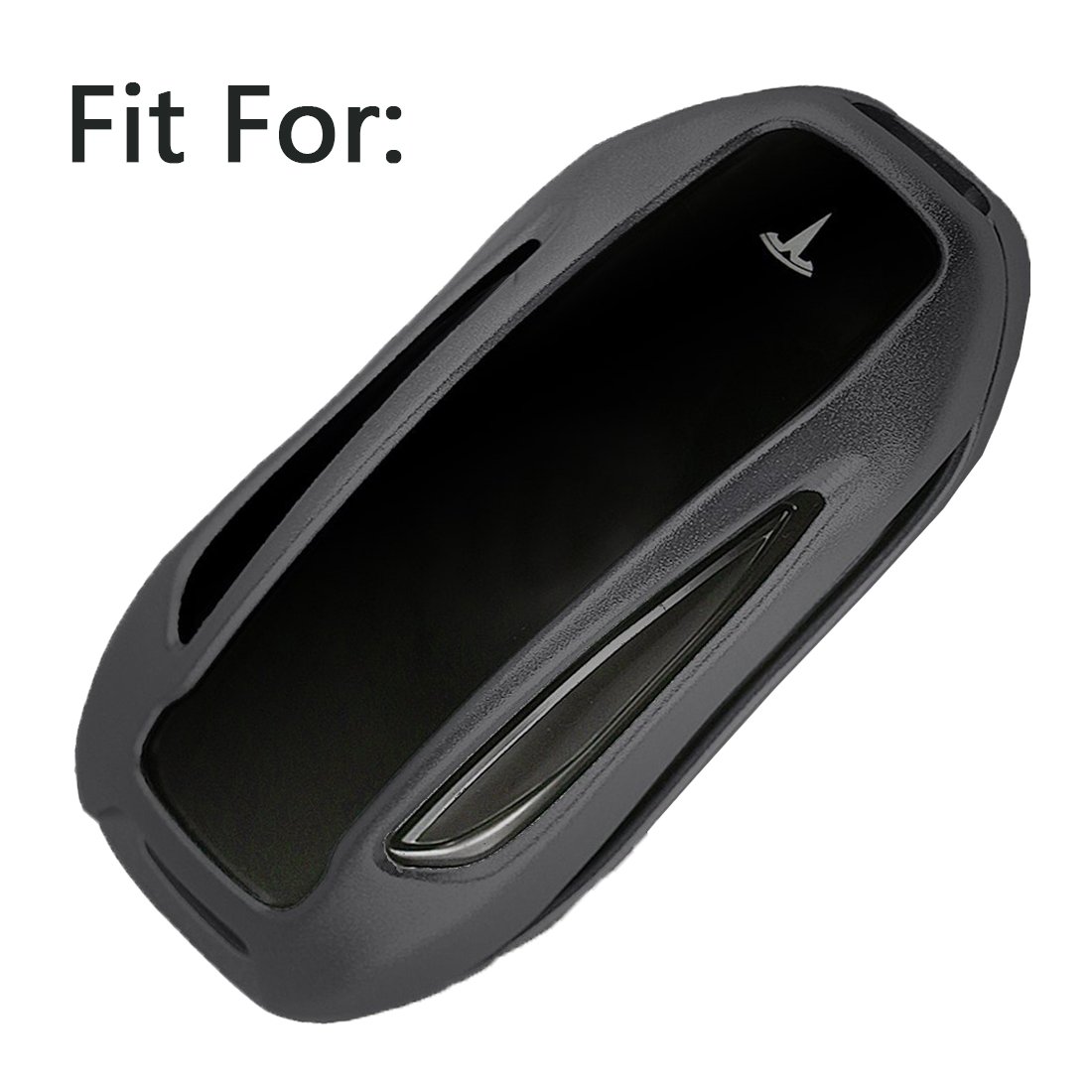 2Pcs Keyless4U Silicone Key Fob Remote Cover Case Holder Protector for Tesla Model S/Model 3 (Black+Noctilucence)
