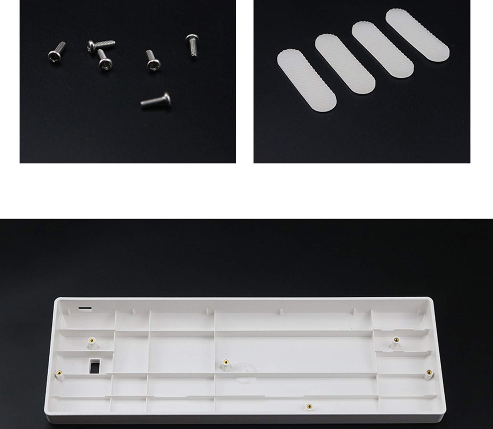 TS Keycap 60% GH60 Keyboard Plastic Shell Case for 60% Mechanical Gaming Keyboard Compatible GH60 POKER2 FACEU POK3R 60 GK61 GK64 GK66 (White)