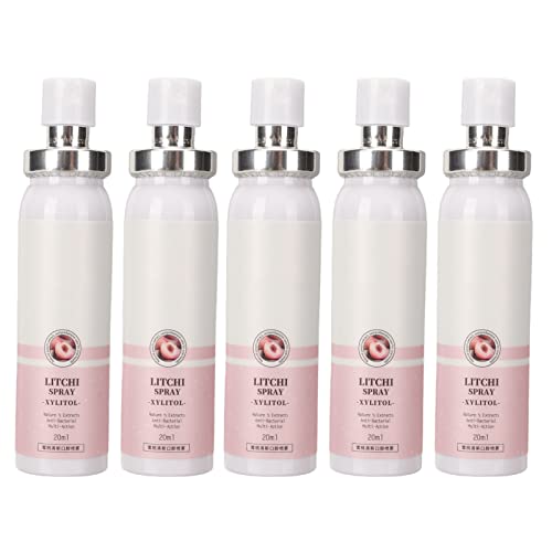 5Pcs Oral Spray Mouth, Portable Breath Freshener Peach Taste 20ml