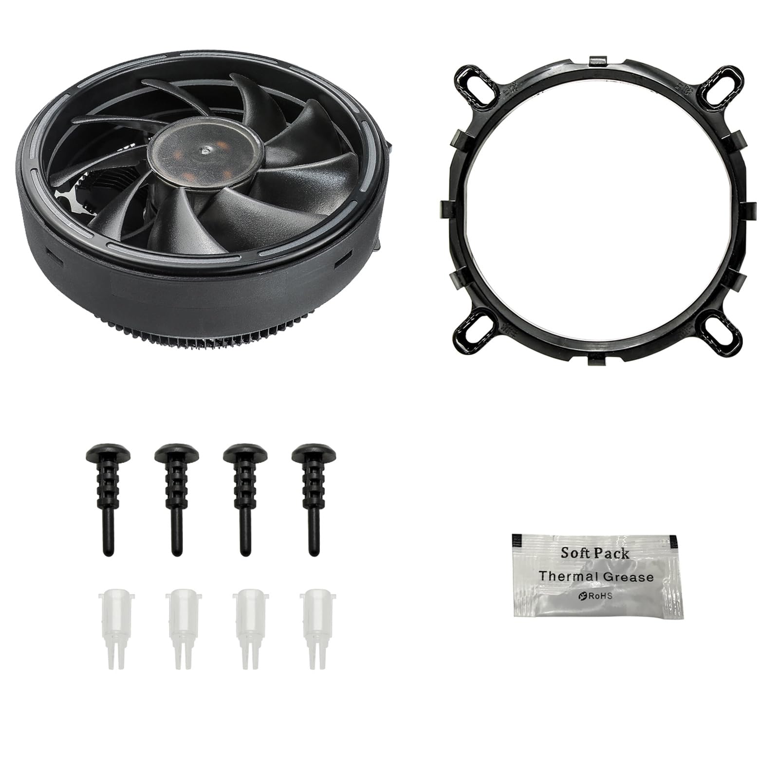 Vetroo M2 CPU Cooler, Black Aluminum Fins LED Ring Lighting Hydraulic Bearing 90W TDP Air Cooler for Intel LGA 1700/1200 & AM5/AM4/AM3+/AM3/115X
