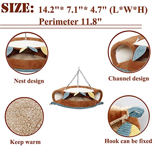 SEIS 5 Pcs Forest Sugar Glider Hanging Cage Accessories Set Leaf Wood Design Small Animal Hammock Channel Ropeway Nest Tree Stump for Hamster Guinea Pig Rat Gerbil Squirrel Birds Parrot (5 PCS)