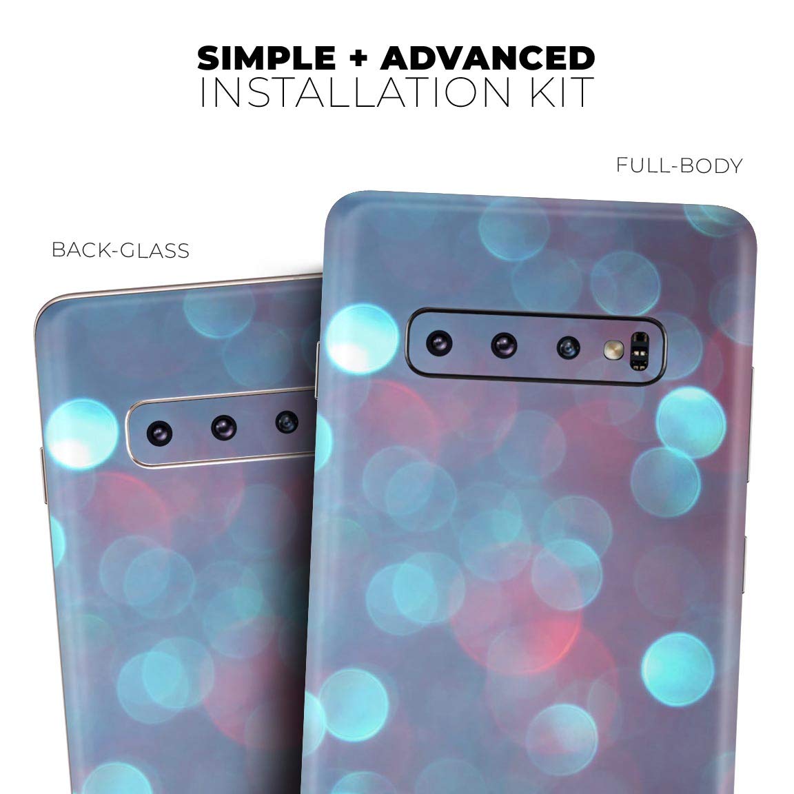 DesignSkinz Unfocused Blue and Red Orbs Protective Vinyl Decal Wrap Skin Cover Compatible with The Samsung Galaxy S20 (Screen Trim & Back Glass Skin)