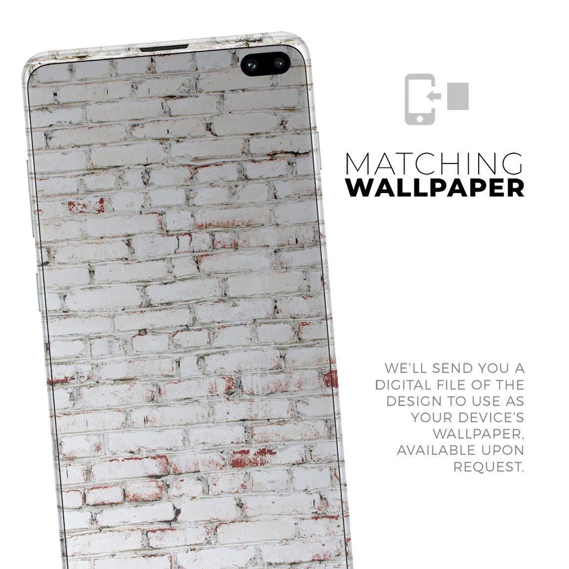 DesignSkinz Grungy Red & White Brick Wall Protective Vinyl Decal Wrap Skin Cover Compatible with The Samsung Galaxy S20 (Screen Trim & Back Glass Skin)