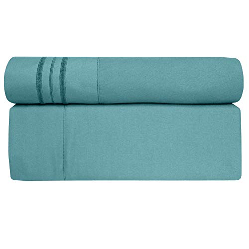 King Size Sheets - Breathable Luxury Bed Sheets with Full Elastic & Secure Corner Straps Built In - 1800 Supreme Collection Extra Soft Deep Pocket Bedding Set, Sheet Set, King, Misty Blue