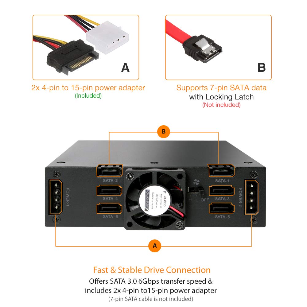 Icy Dock MB996SK-6SB bk | Version of MB996SP-6SB with keylocks