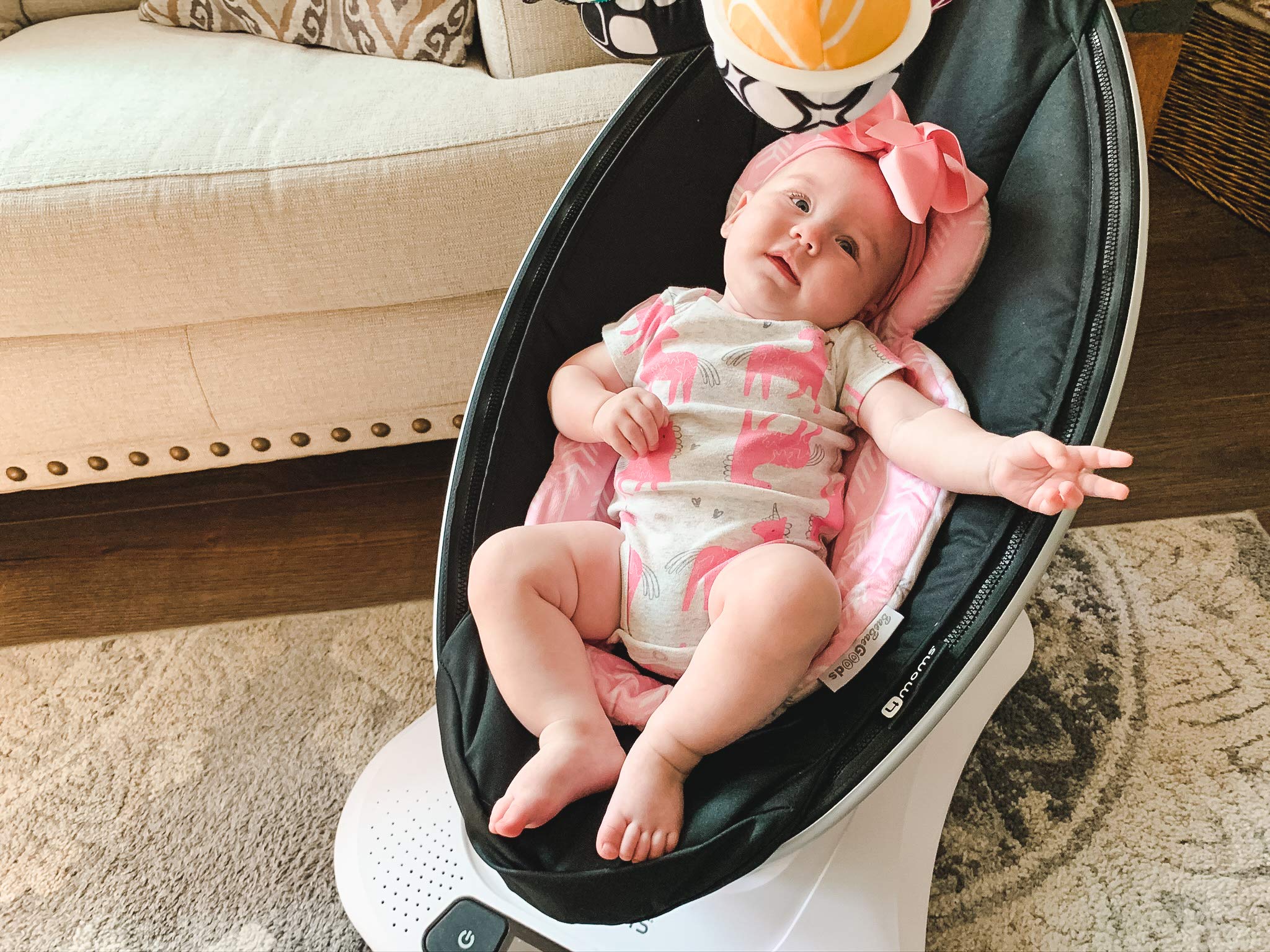 Infant Insert Compatible with 4Moms Mamaroo & Rockaroo – Car Seat Insert 2 Pack – Reversible Infant Car Seat Insert – Soft Plush Minky Car Seat Head Support Insert
