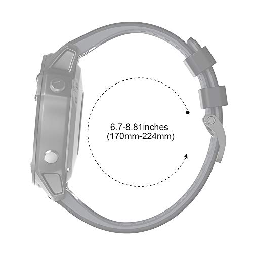 NotoCity Compatible with Fenix 6 Pro Watch Band for Fenix 6/Fenix 5/Fenix 5 Plus/Fenix 7/Forerunner 935/Forerunner 945/Approach S60/Quatix 5(Black-grey)