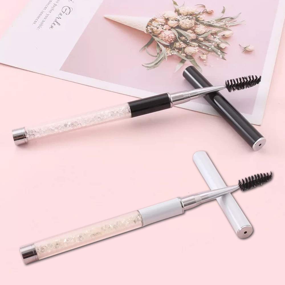 2PCS Professional Mascara Brushes Wands Eyebrow Brush With Cap Portable Eye Brush Eyelash Wands Brushes Makeup Applicator Cosmetic Brushes for Travel