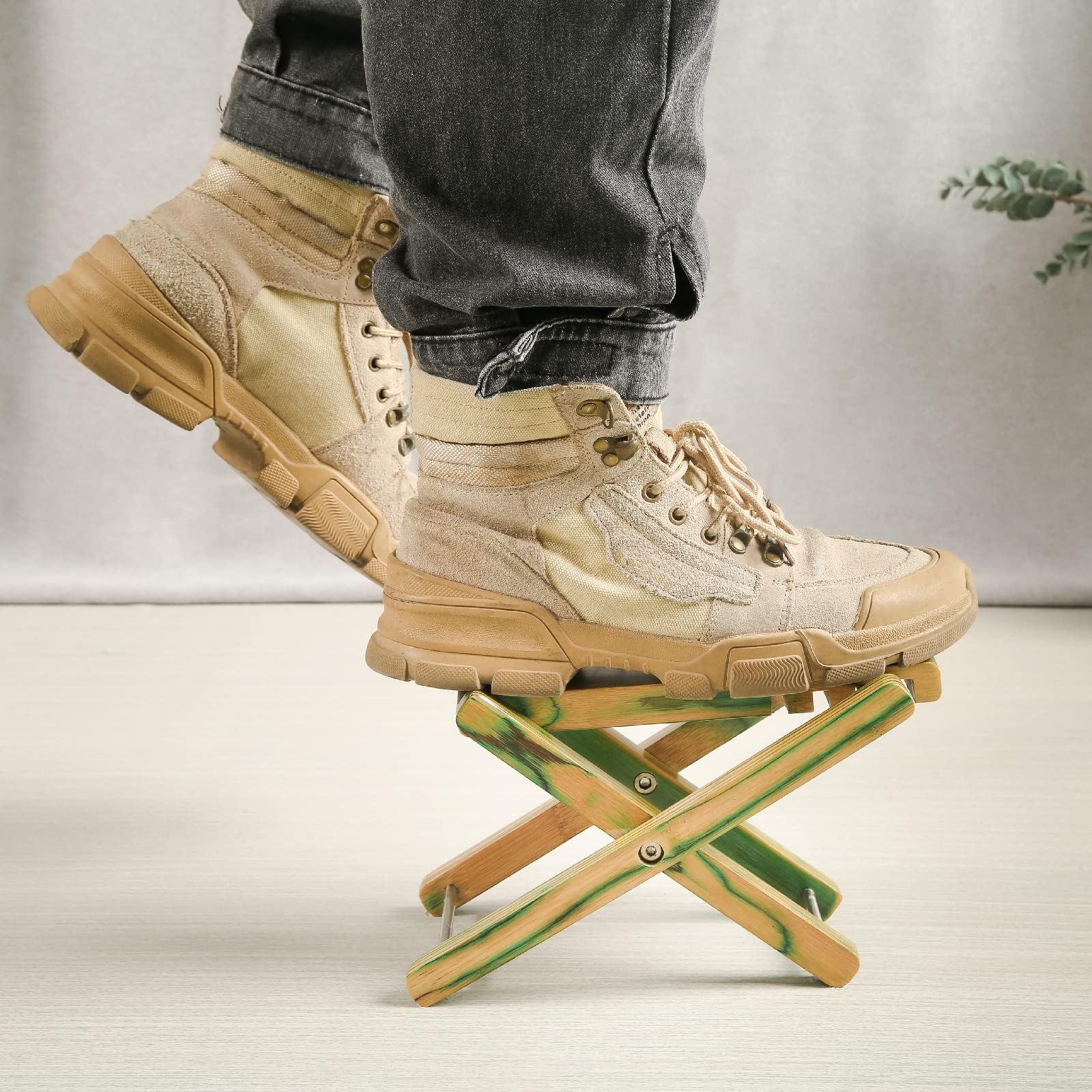 Miwayer Bamboo 4 Gears Adjustable Upscale Guitar Foot Rest Non-Slip Foot Stool Foldable Footrest from 4.5" up to 8",Accessory for Classical Acoustic Guitar Part