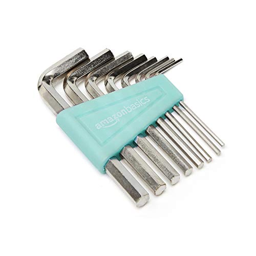 Amazon Basics Household Tool Set with Tool Bag - 165-Piece, Turquoise