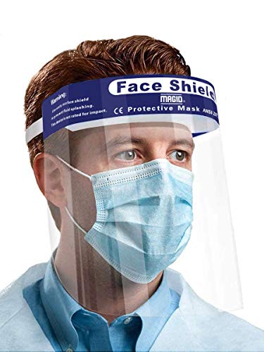 MAGID 3 Ply Disposable Face Mask with Adjustable Nose Bridge - Pack of 50 Masks - Breathable 3 Layer Face Mask Covers with Elastic String Earloops (MM005)