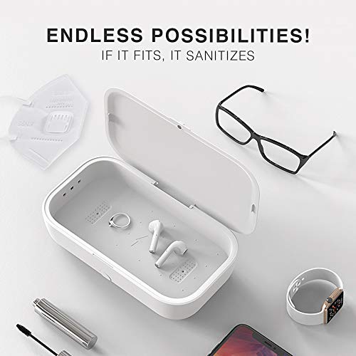 UV Phone Sanitizer and Charger by Johns Avenue - UV Sanitizer with Quick 5 Minute Sanitation Mode Can Also Be Used in Car