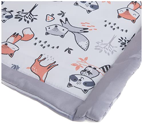 Little Love By Nojo Lil Fox, Grey, Orange, White 3Piece Nursery Mini Crib Bedding Set With Comforter, 2 Fitted Mini Crib Sheets, Orange, Grey, White, Charcoal