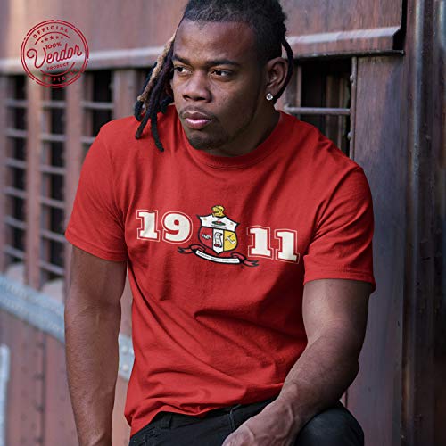 BBGreek Kappa Alpha Psi Fraternity Paraphernalia - 1911 Crest - Official Vendor - Crew Neck Shirt - Cardinal X-Large