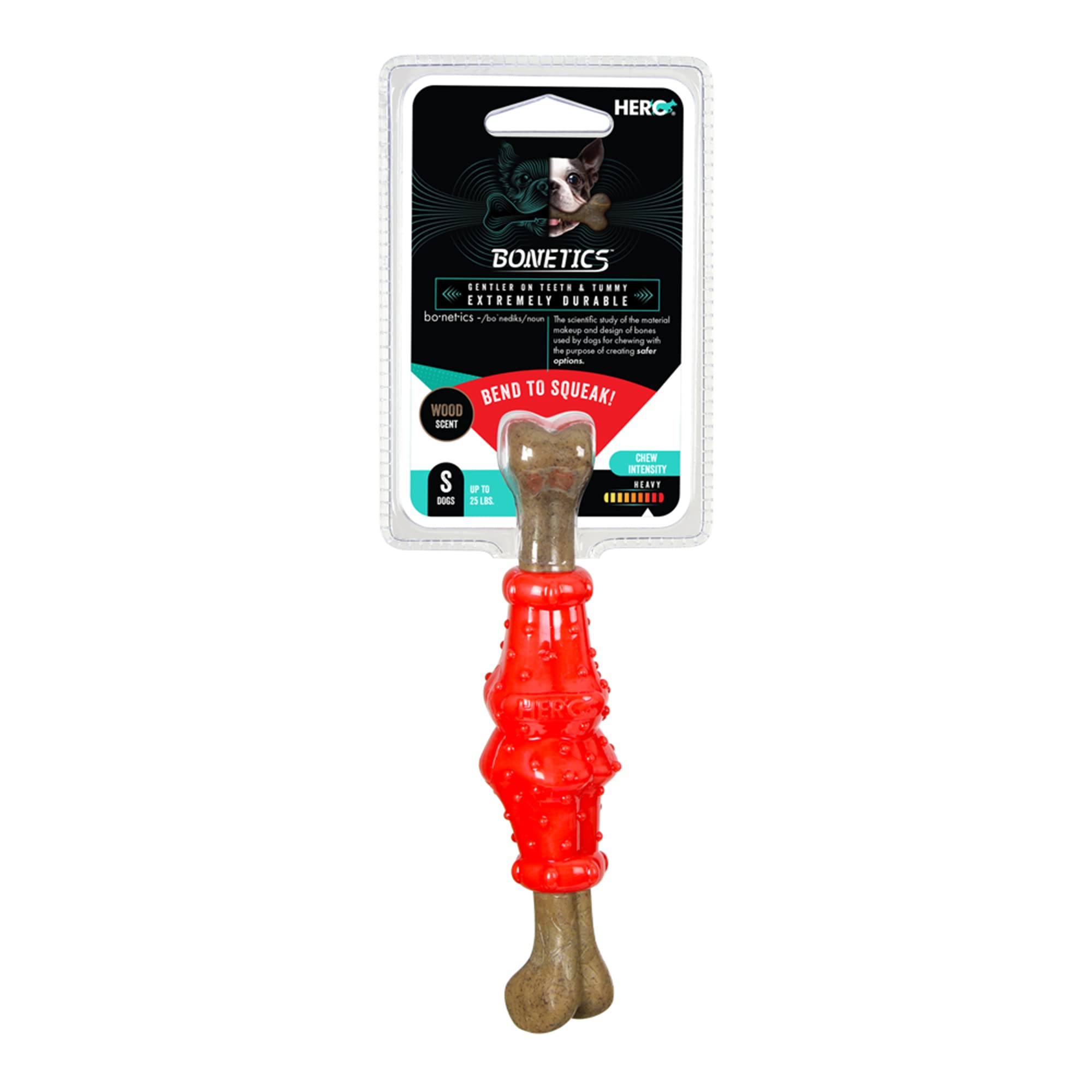 Hero Bonetics Noisy Joint Bone - Promotes Healthy Teeth, Gums and Mind - Wood Scented - for Small Dogs