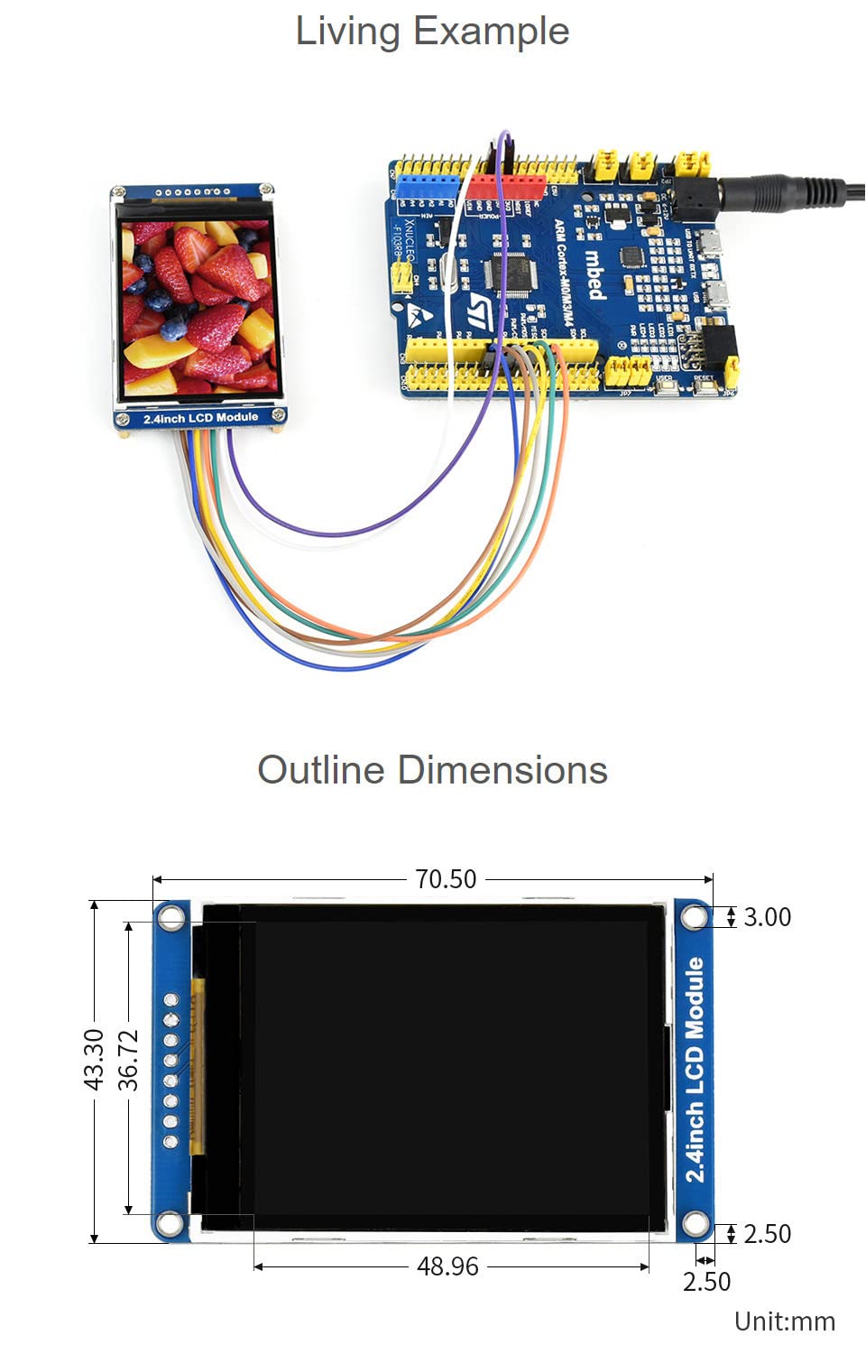 Waveshare 2.4inch LCD Display Module with 65K RGB Colors 240×320 Resolution SPI Interface