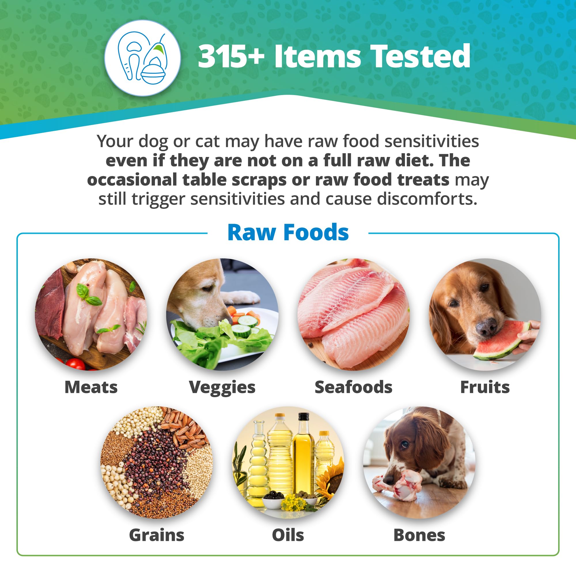 5Strands Pet Raw Food Intolerance Test, at Home Sensitivity Test for Dogs & Cats, 315 Items, Hair Analysis, Accurate for All Ages and Breed, Results in 5 Days - Chicken, Beef, Duck