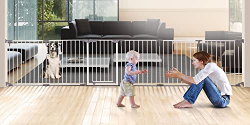 Dreambaby Royale Converta 3-in-1 Play Yard Baby Gate - with 6 Modular Panel - Fits Opening with 151 inch Wide & 29 inch Tall - White - Model L849