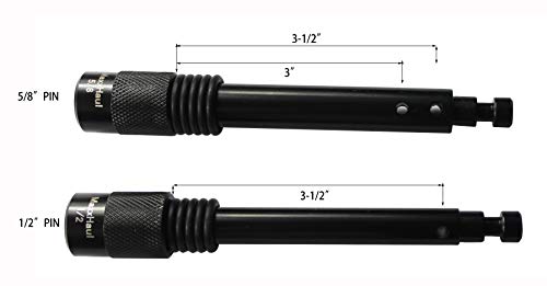 MAXXHAUL 50151 Trailer Hitch Lock Pin Set 5/8 and 1/2 Inch with Locking System Anti-Rattle for 1-1/4" and 2" Class I,II,III,IV,V Hitches - Black Finish