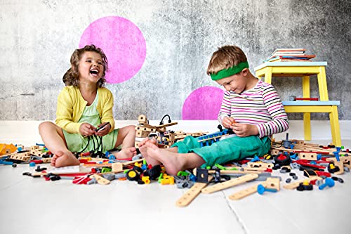 BRIO Builder 34591 - Builder Motor Set - 120 Piece Construction Set STEM Toy with Wood and Plastic Pieces and a Motor for Kids Age 3 and Up