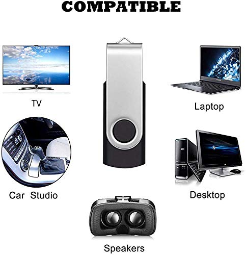 USB Bulk Flash Drives 128MB 100 Pack TOPESEL USB 2.0 Flash Drives Bulk Thumb Drive Pack Memory Stick Swivel Pen Drives (Black)