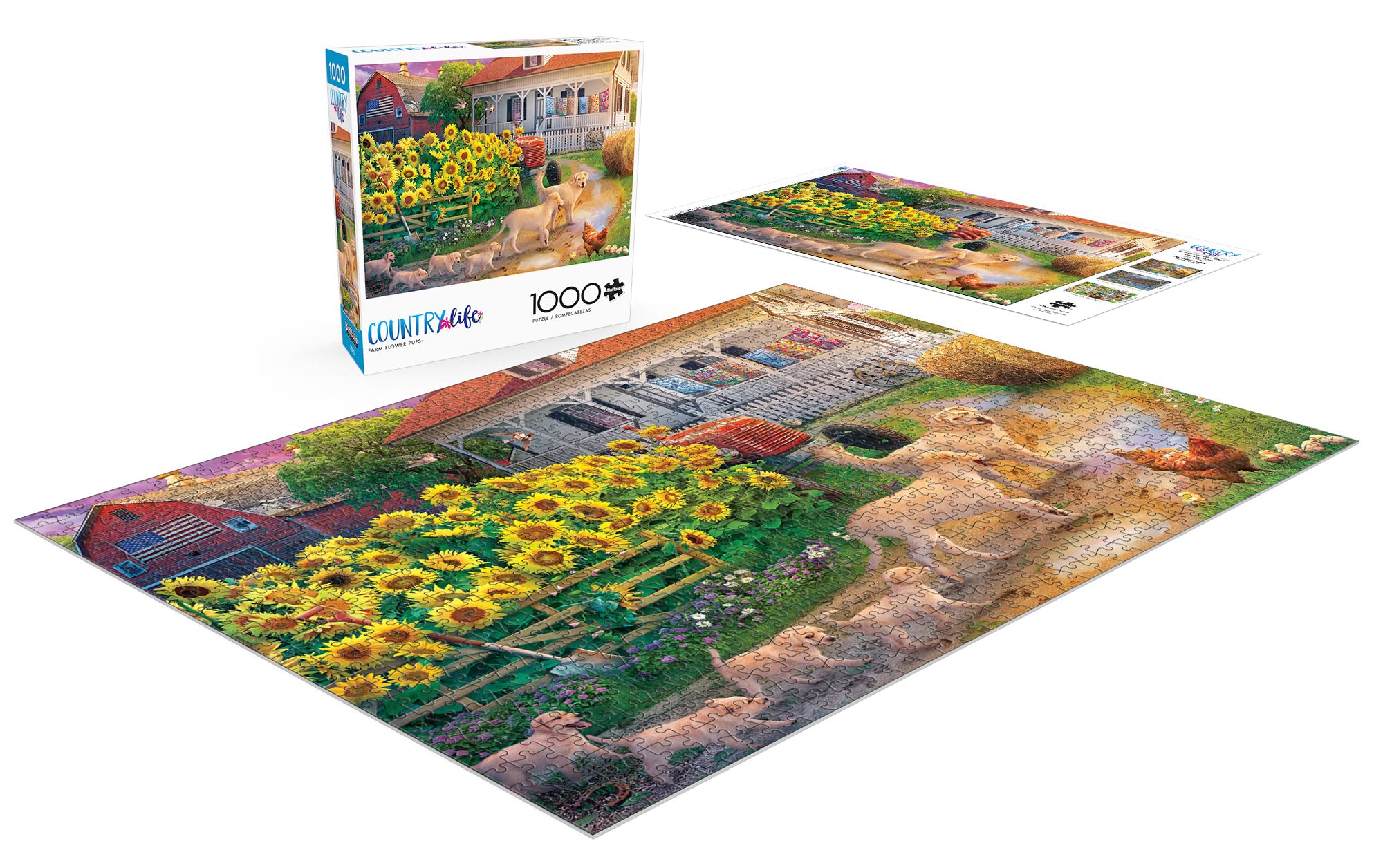 Buffalo Games - Farm Flower Pups - 1000 Piece Jigsaw Puzzle