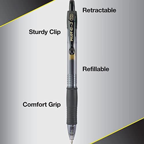 PILOT G2 Premium Refillable & Retractable Rolling Ball Gel Pens, Bold Point, Assorted Color Inks, 36-Pack Tub (14563)