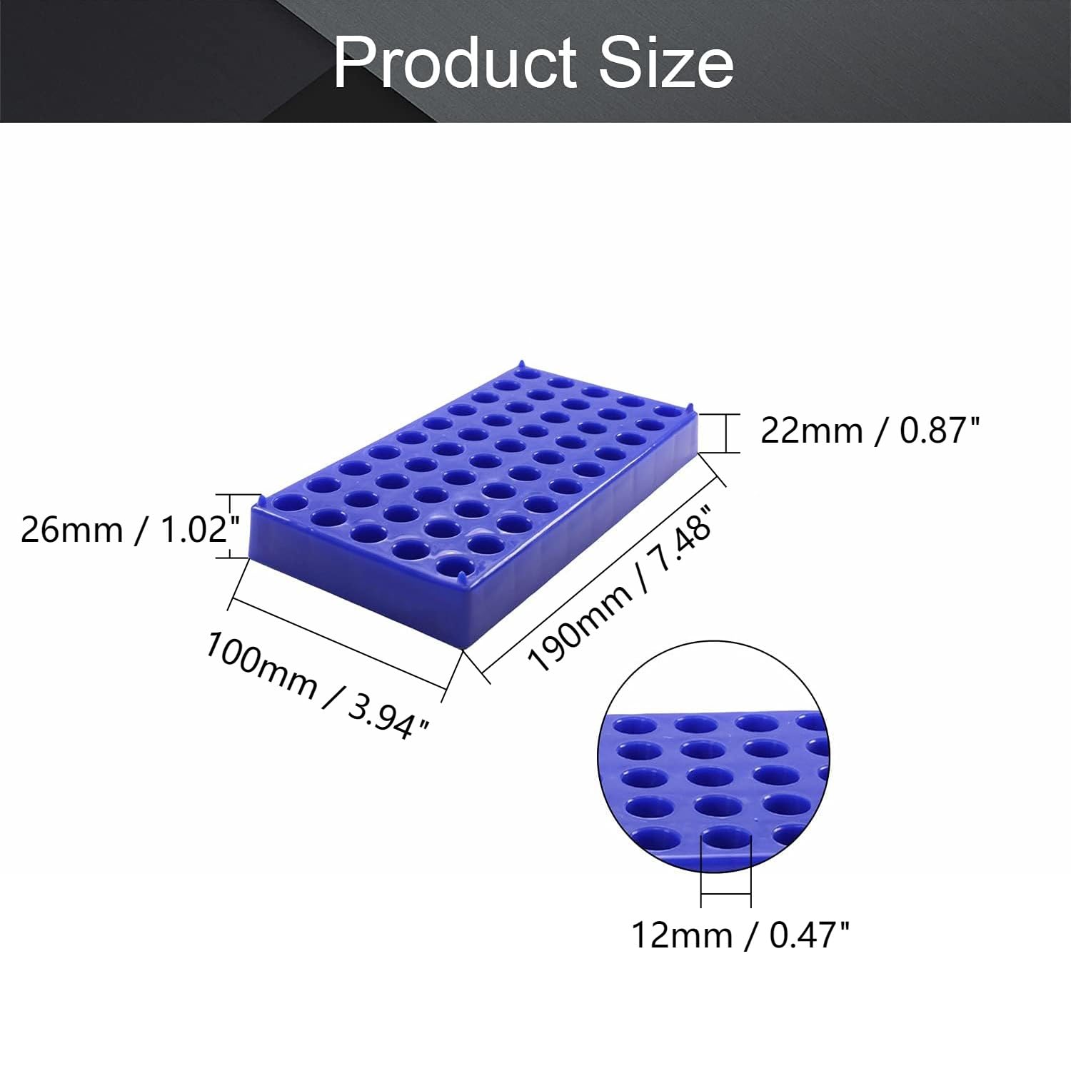 Othmro 2Pcs 50 Positions Plastic Test Tube Rack Holder, Blue Rectangular shape Durable Detachable Centrifuge Tube Rack Bracket Rack for Microcentrifuge Tubes Ideal for laboratory