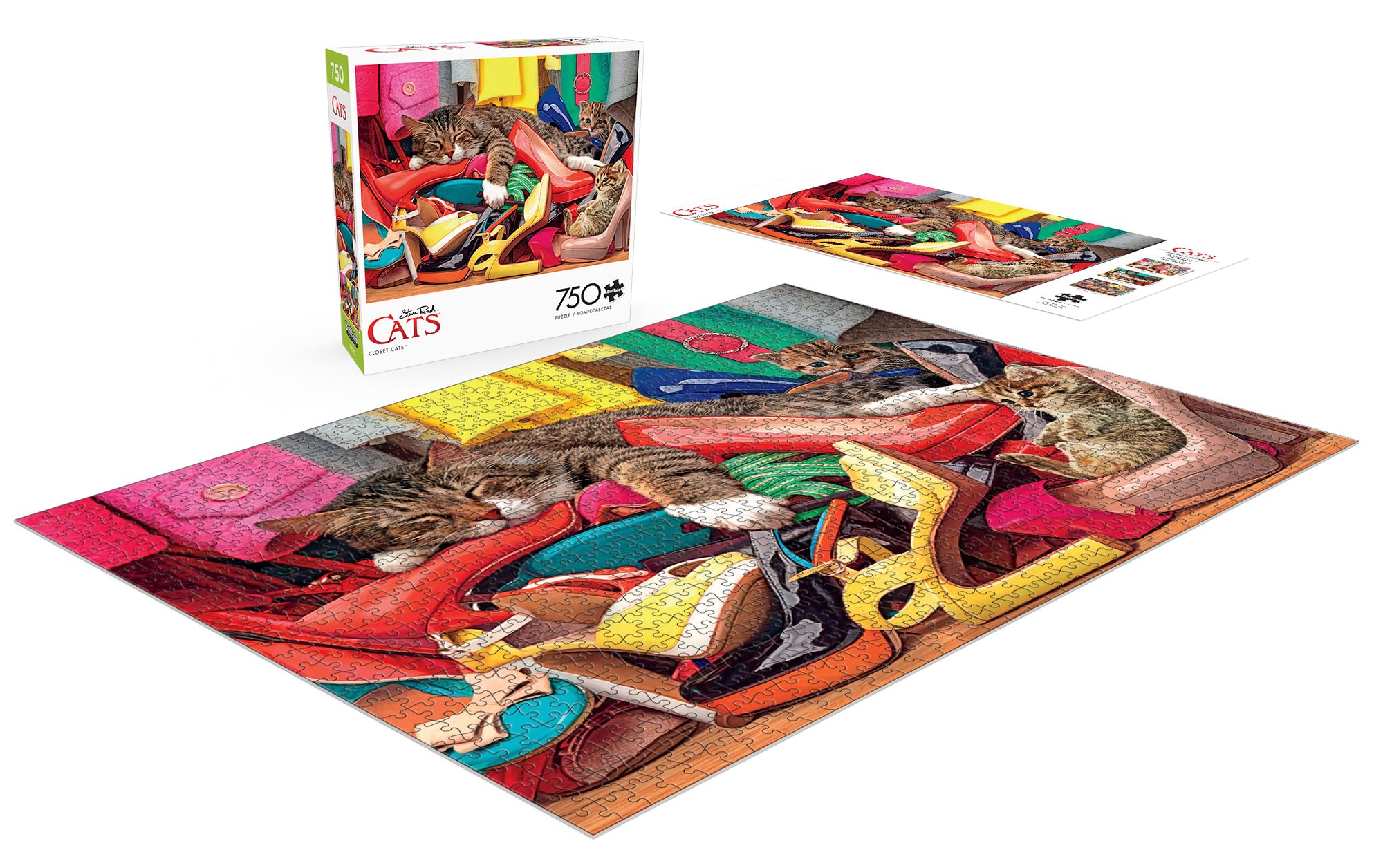 Buffalo Games - Steve Read - Steve Read - Closet Cats - 750 Piece Jigsaw Puzzle for Adults Challenging Puzzle Perfect for Game Nights - Finished Puzzle Size is 24.00 x 18.00