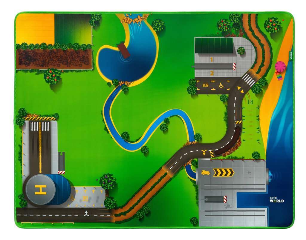 BRIO World Play Mat|Ideal for Open-Ended Train Set Designs and Classic Vehicle Play for Kids Age 3 and Up