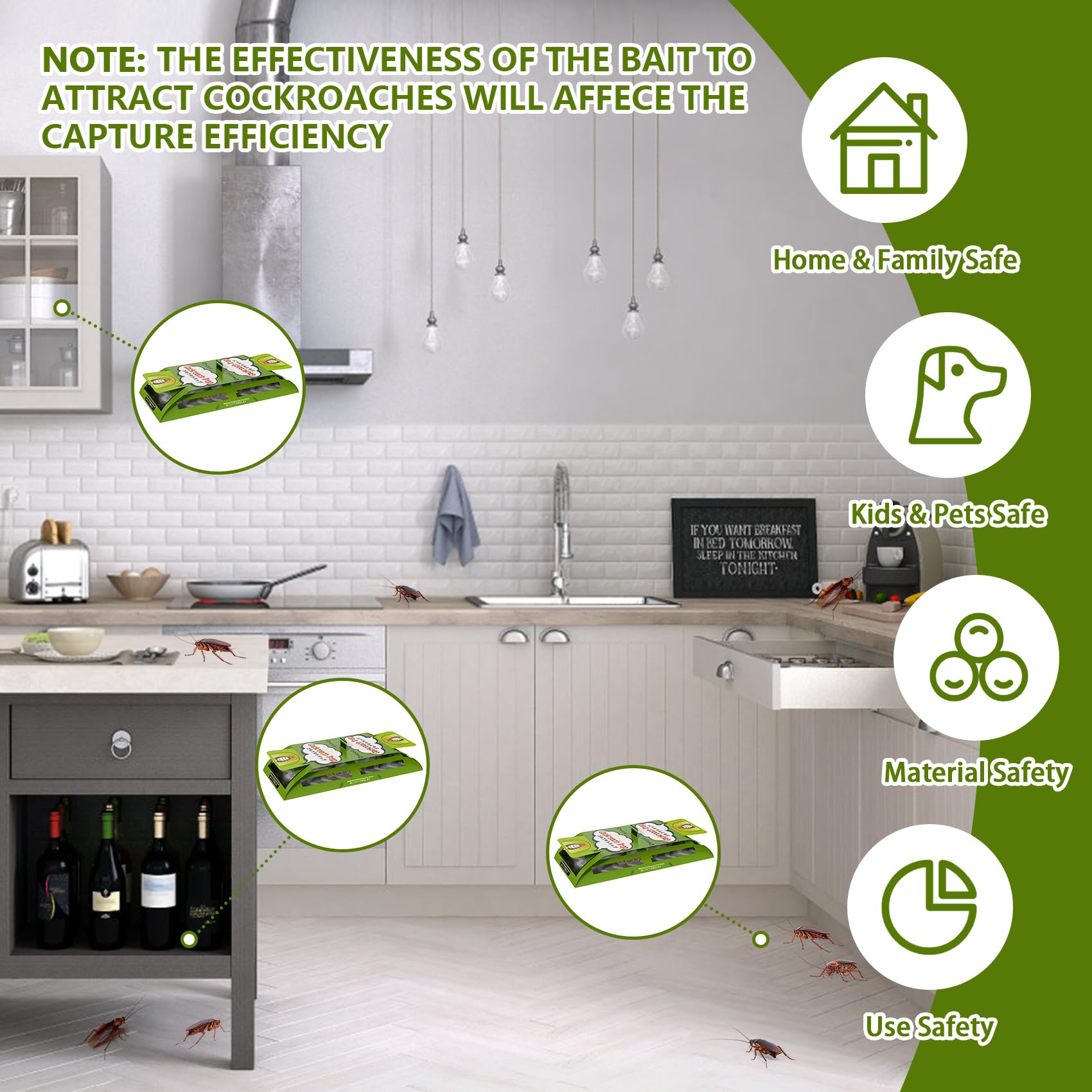 Dwcom 24 Pack Fly Trap Refill Glue Boards Fits for 4.3" Mosquito Traps Glue Boards for Insects Use