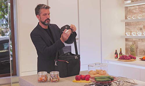 Large Meal Prep Lunch Box - Insulated Lunch Box For Women or Men - Perfect For Multiple Containers/Meals - Keep Food Cool and Organized - A2S Black/Red