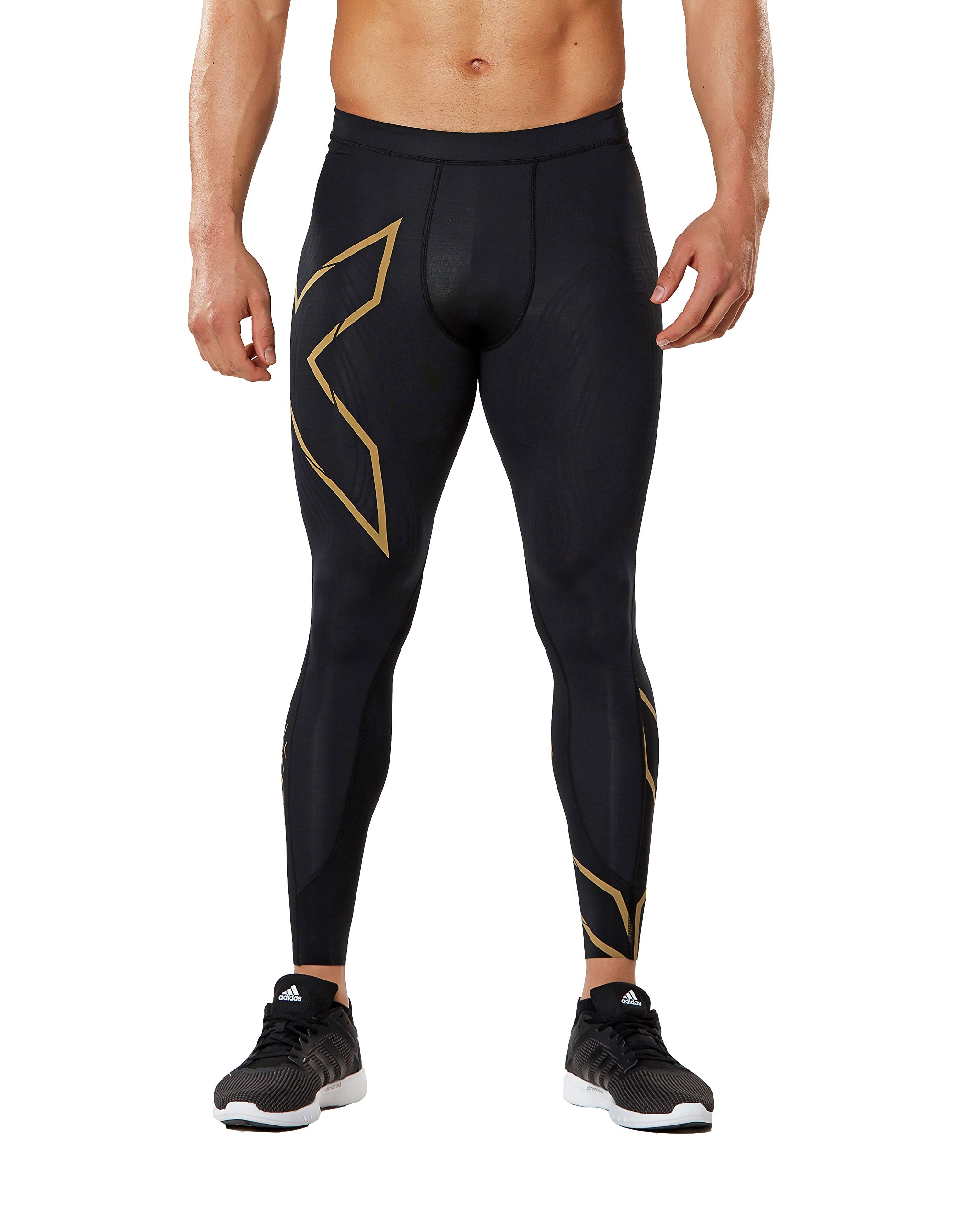 2XU Men's MCS Run Compression Tights (Black/Gold, X Large)