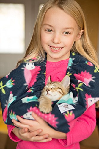 Critter Cuddler Small Animal Carrier and Bonding Pouch Anti-Anxiety Interactive Play Exercise Ring Therapeutic for Pet & Handler Small Dog Cat Hedgehog Puppy Travel Sling - Made in USA (Peace)