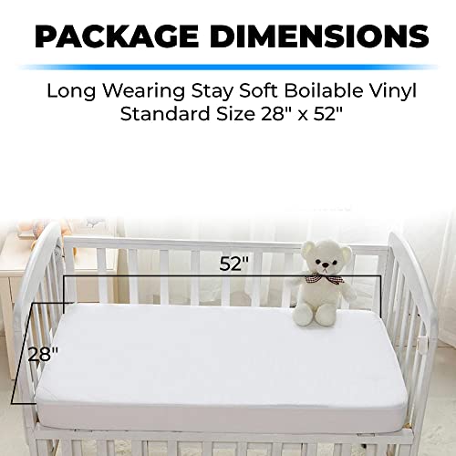 Deluxe Vinyl Zippered Crib Mattress Cover Full Encasement 28" x 52" Standard Size Waterproof (28" x 52", Zippered Crib Mattress Cover)