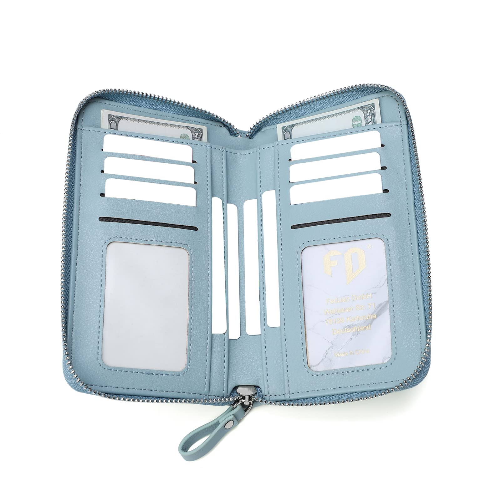myfriday Small Wallet for Women PU Leather Phone Checkbook Organizer Zipper Coin Purse
