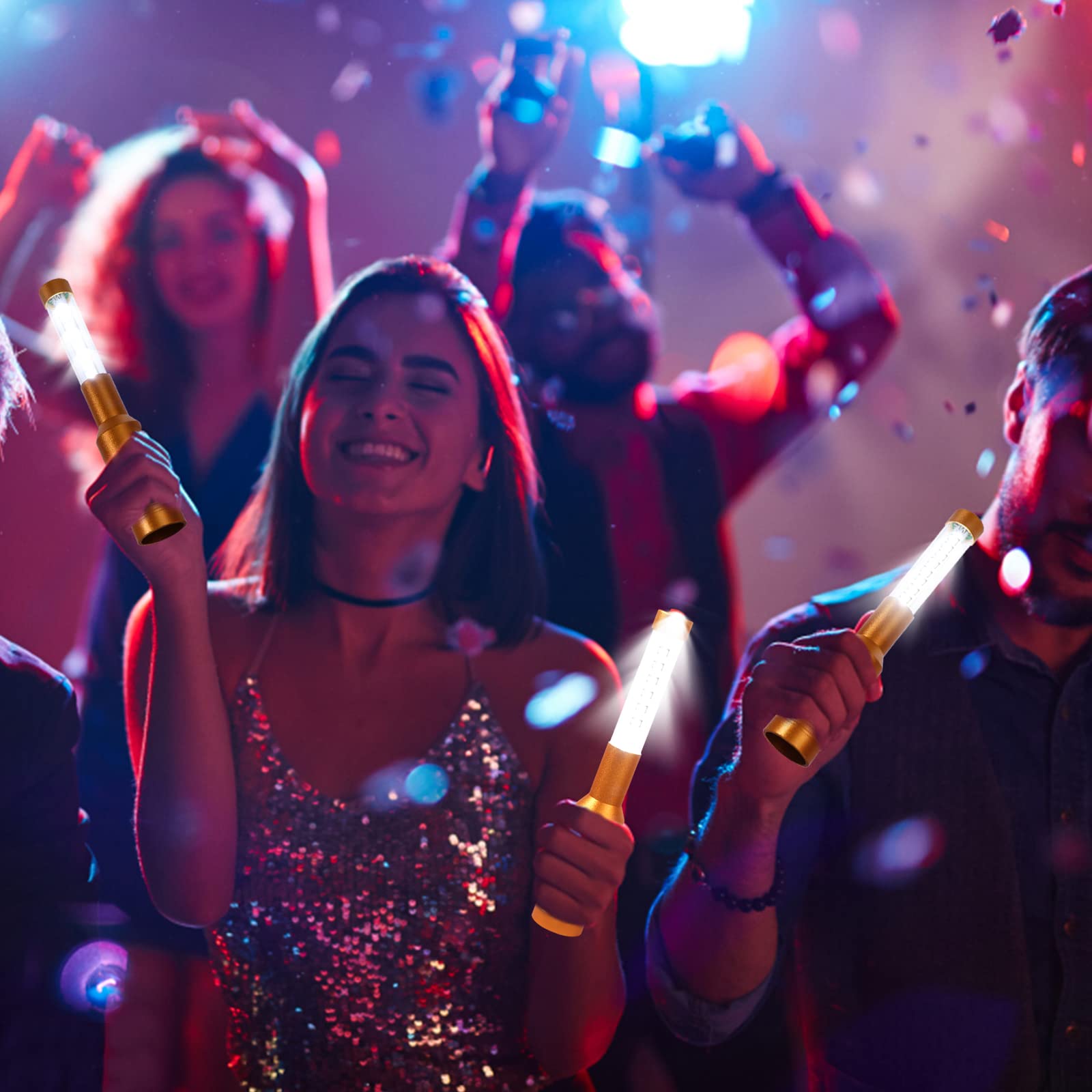 4 Pieces LED Strobe Baton Bottle Service Sparklers Bottle Service Light Bottle Handheld Light for Nightclubs Weddings Parties Activities Supplies (Gold)