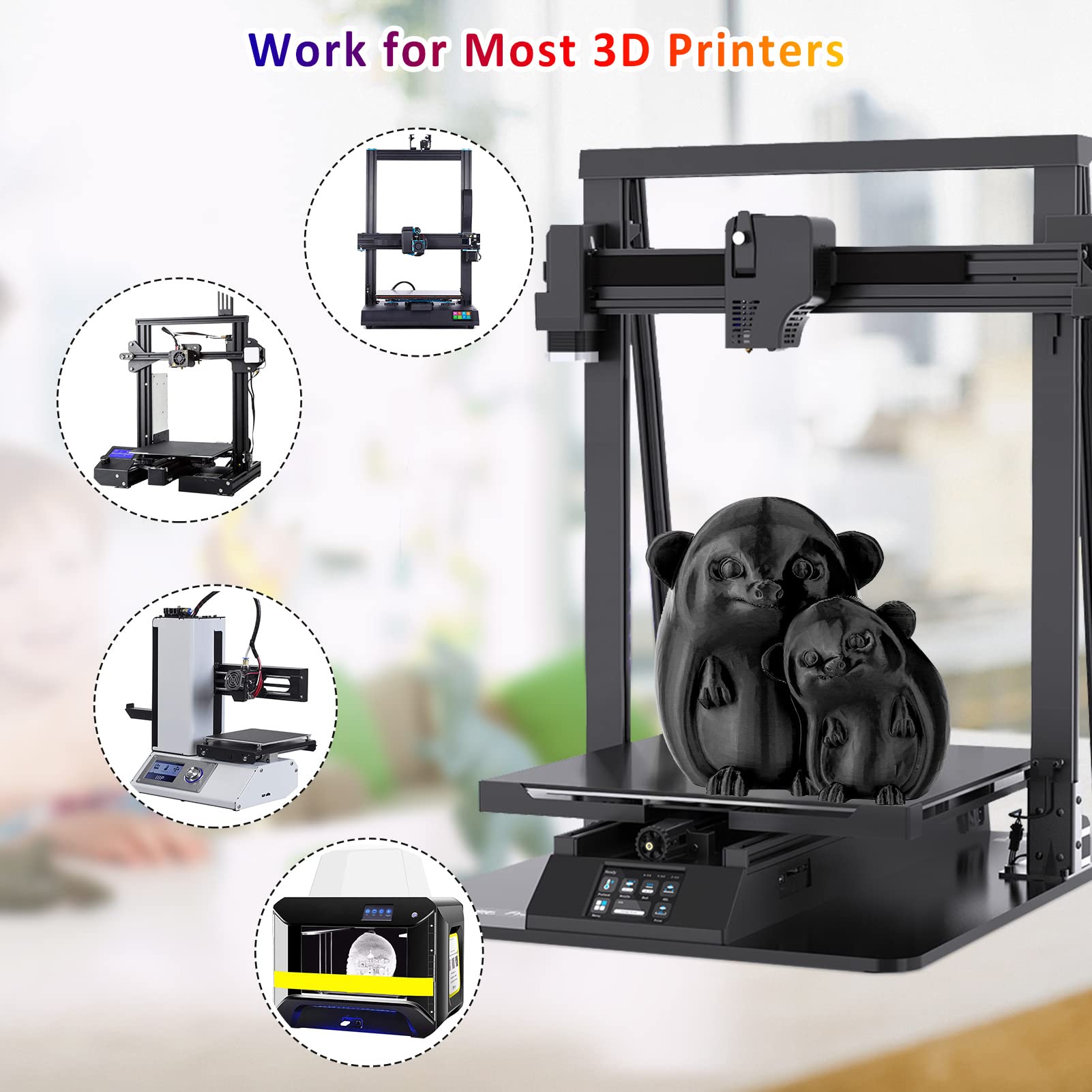 3Dgenius PLA 3D Printer Filament PLA Filament 1.75mm 250g Spool 3D Printing Filament 1.75mm PLA Filament Dimensional Accuracy +/- 0.03mm, Grey PLA Fit Most FDM Printers