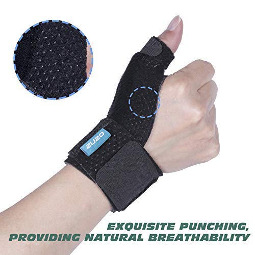 2U2O Compression Reversible Wrist Stabilizer Splint & Thumb for BlackBerry Thumb, Arthritis, Carpal Tunnel, Tendonitis, Sprained, Pain Relief, Trigger Finger, S-M