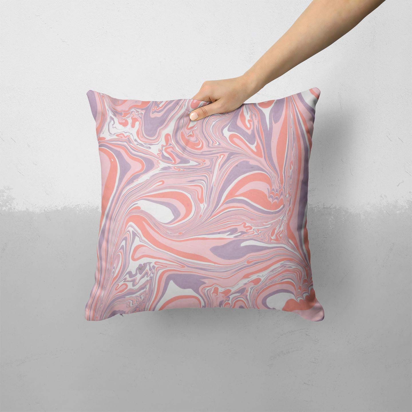 iiRov Marbleized Swirling Pink and Purple v3 - Custom Decorative Home Decor Indoor or Outdoor Throw Pillow Cover for Sofa, Bed or Couch Cushion (Pillow CASE Cover ONLY)