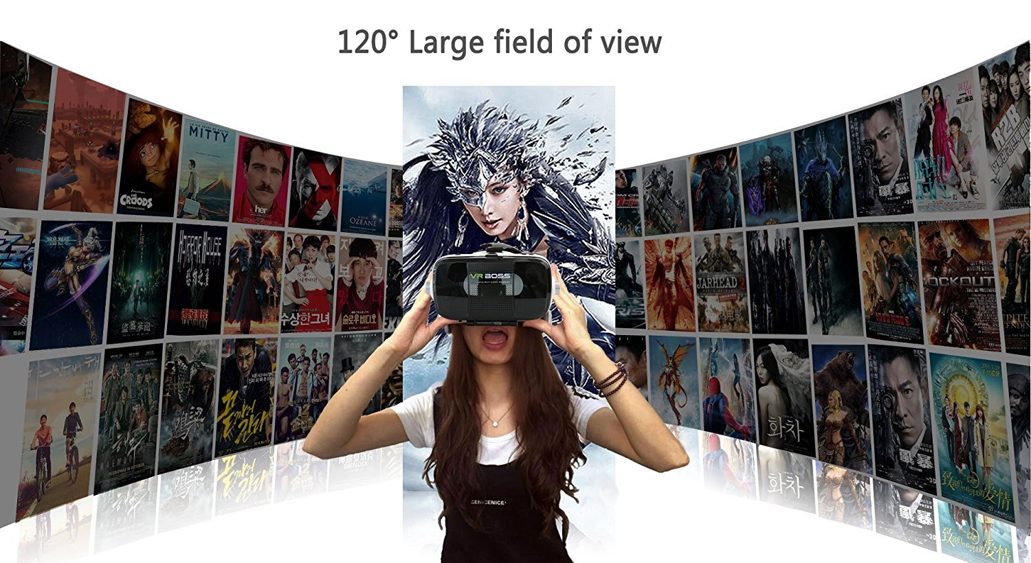 3D Virtual Reality Headset, 3D VR Glasses Support Call Answer for Best Mobile Phone 3D Movies VR Games 4.7-6.0" iPhone 6s/6 plus/6 Samsung Etc