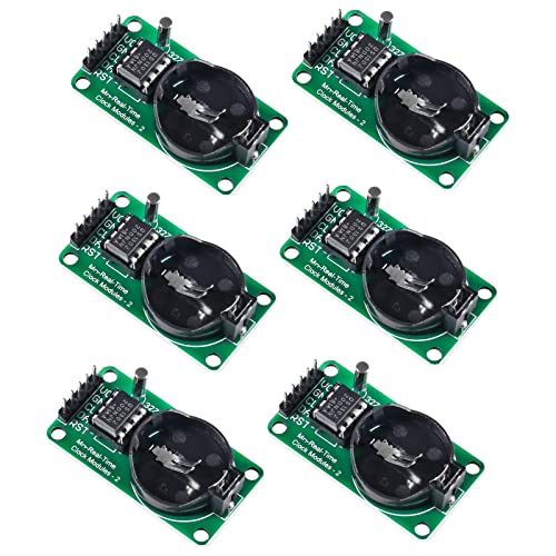 ACEIRMC 6pcs DS1302 Real Time Clock Module High Precision Development Green for Arduino AVR ARM