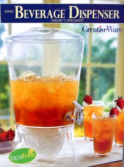 CreativeWare Sculptured Beverage Dispenser, Clear